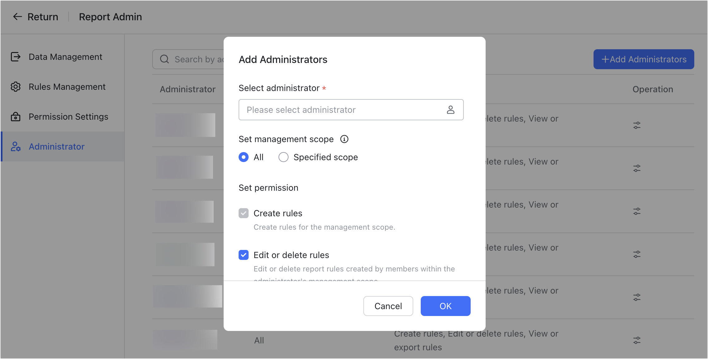 Admin | Manage reports