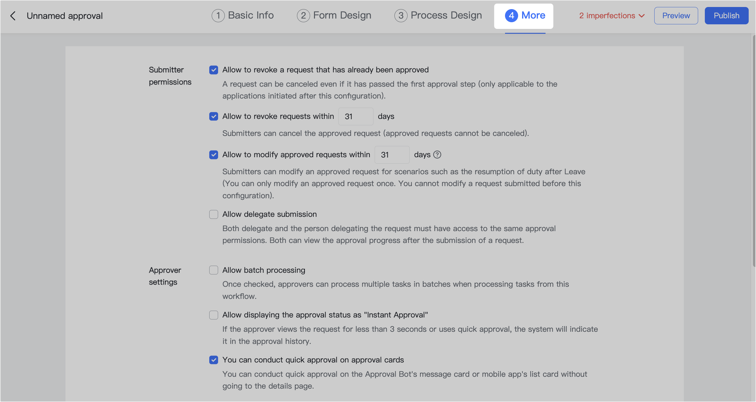 Admin | Set revoke rules for Approval