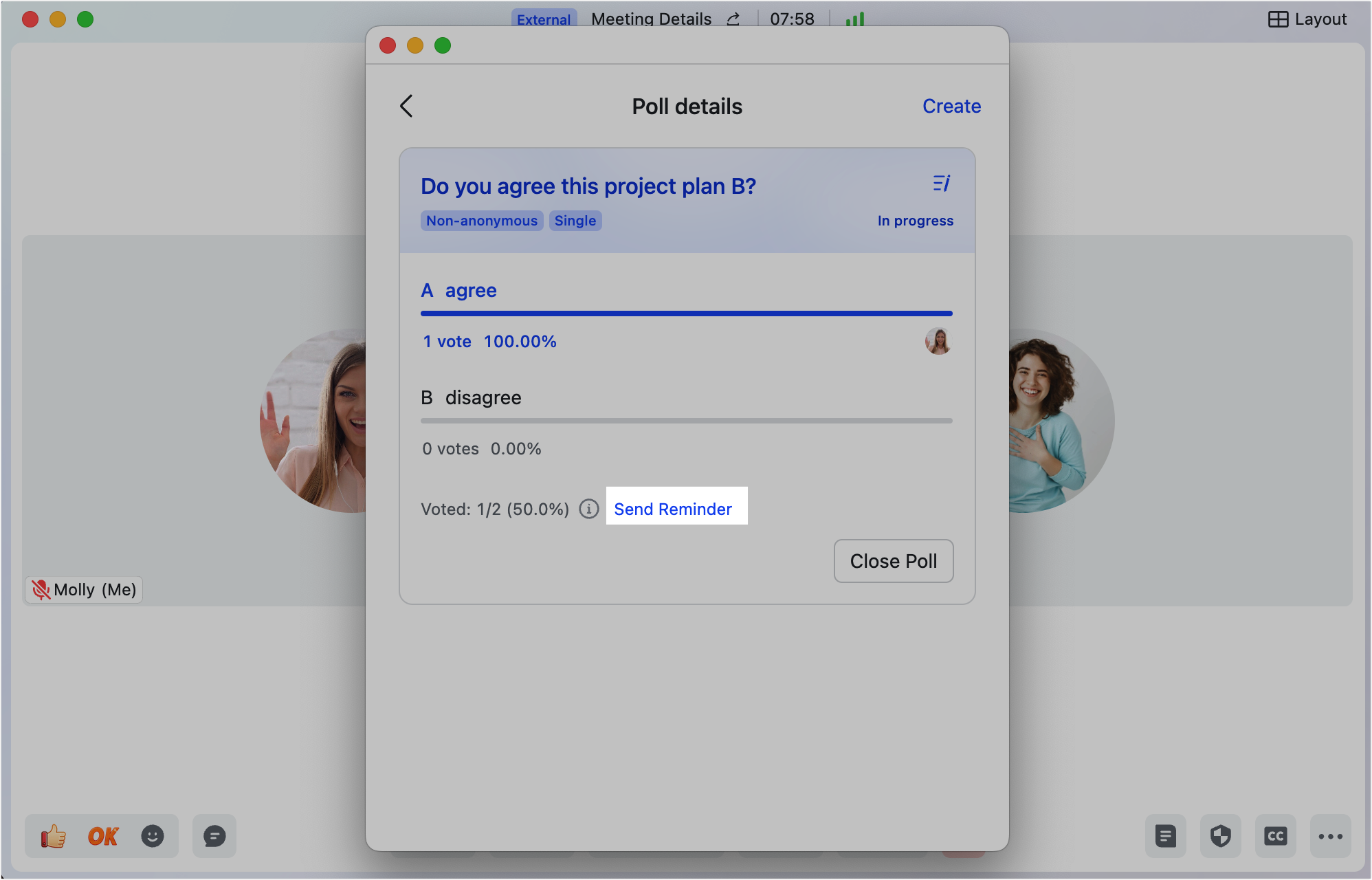 Conduct polls during meetings