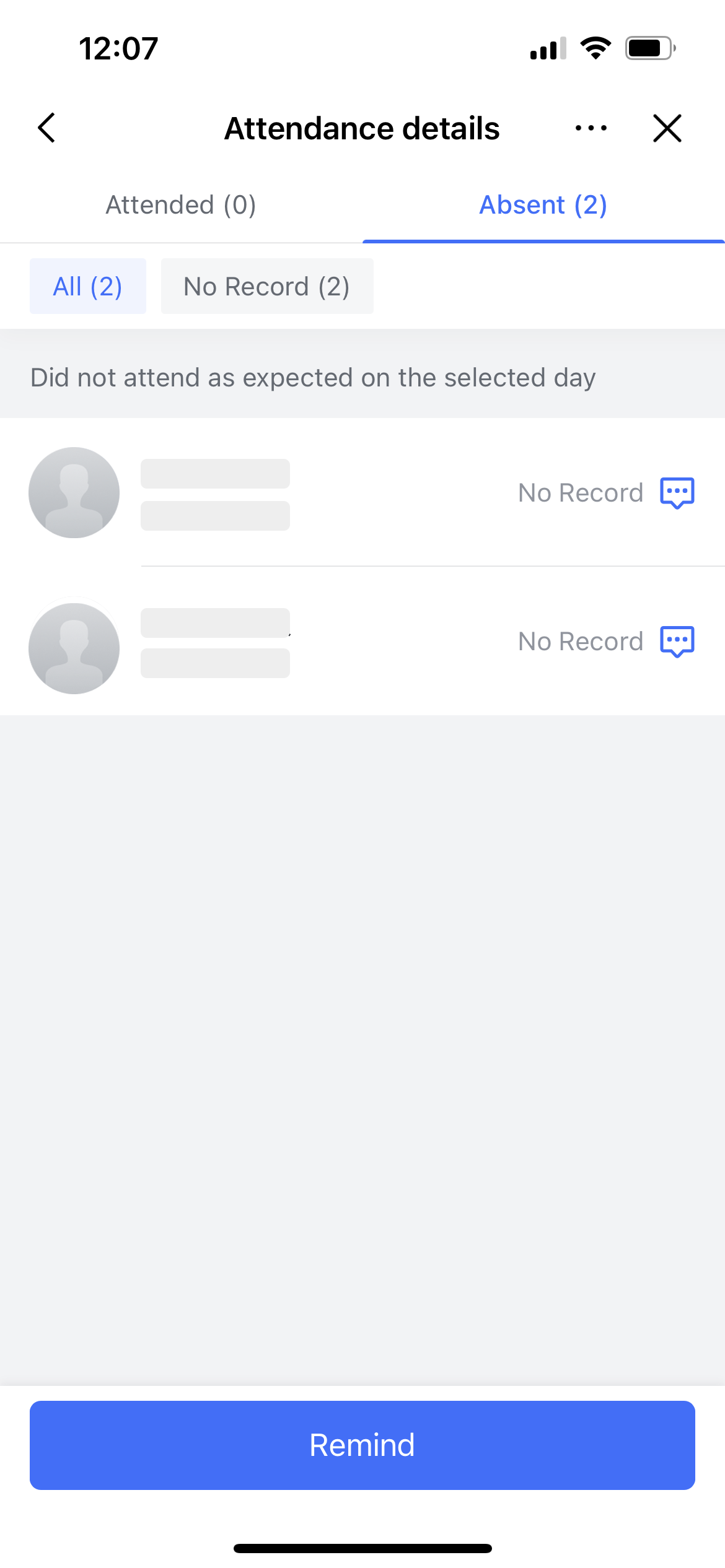 Admin | Use attendance reminders