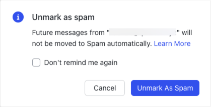 Mark and unmark emails as spam