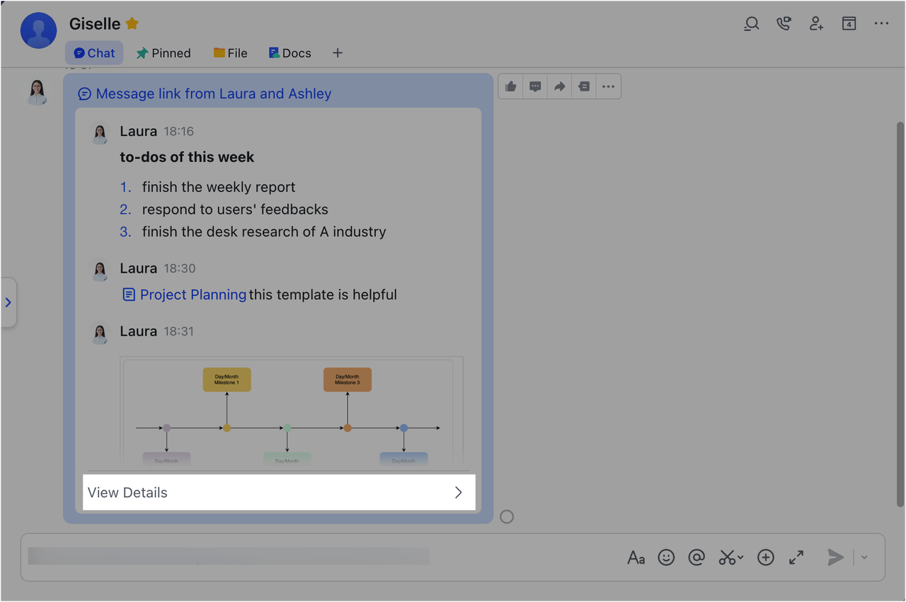 V7.0 Copy and paste message links into Docs and chats, and effortlessly ...