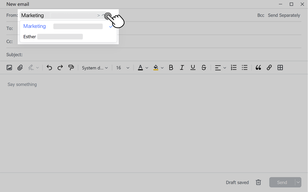 Send emails using mailing list addresses