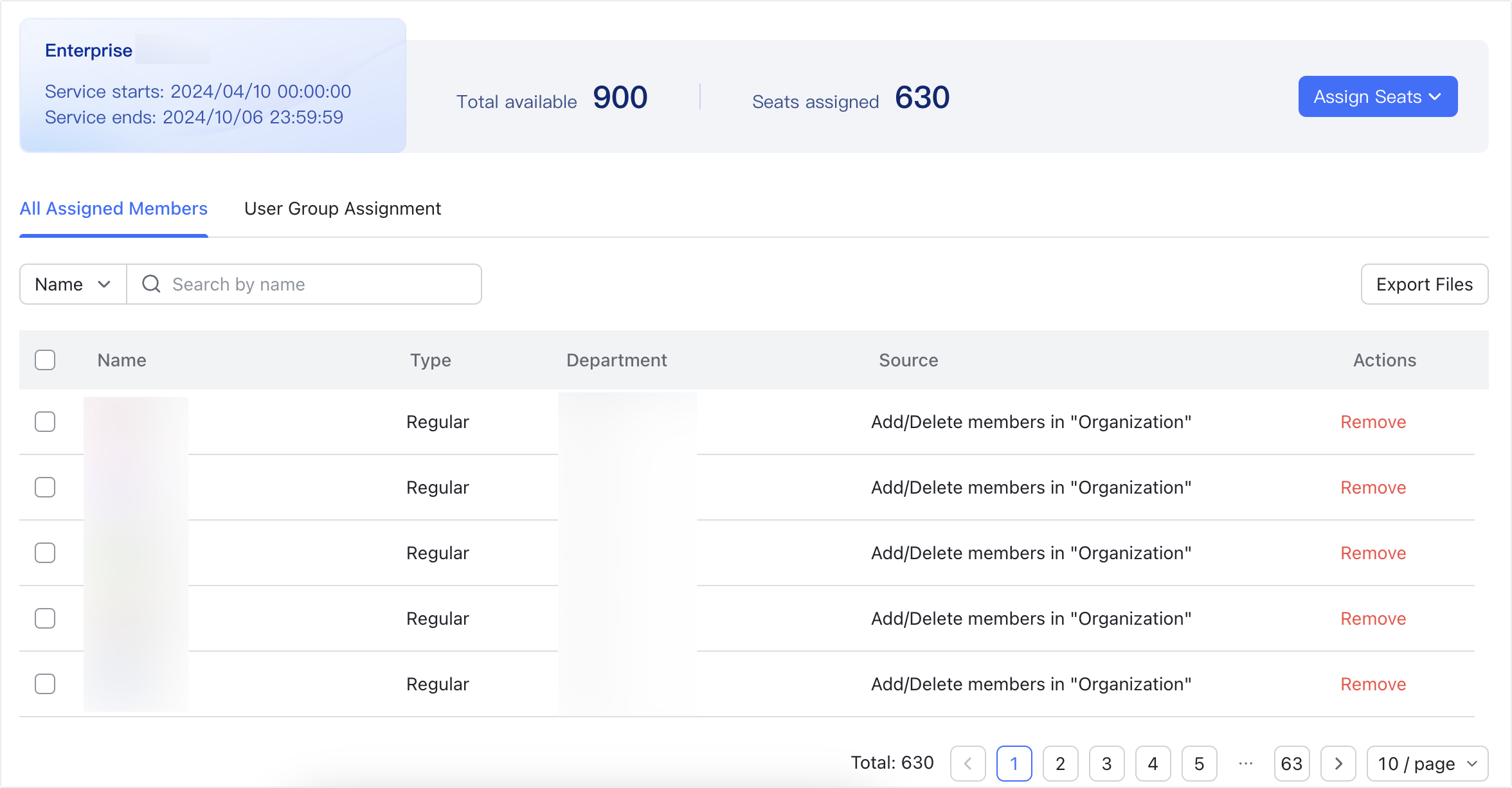 Admin | Assign seats