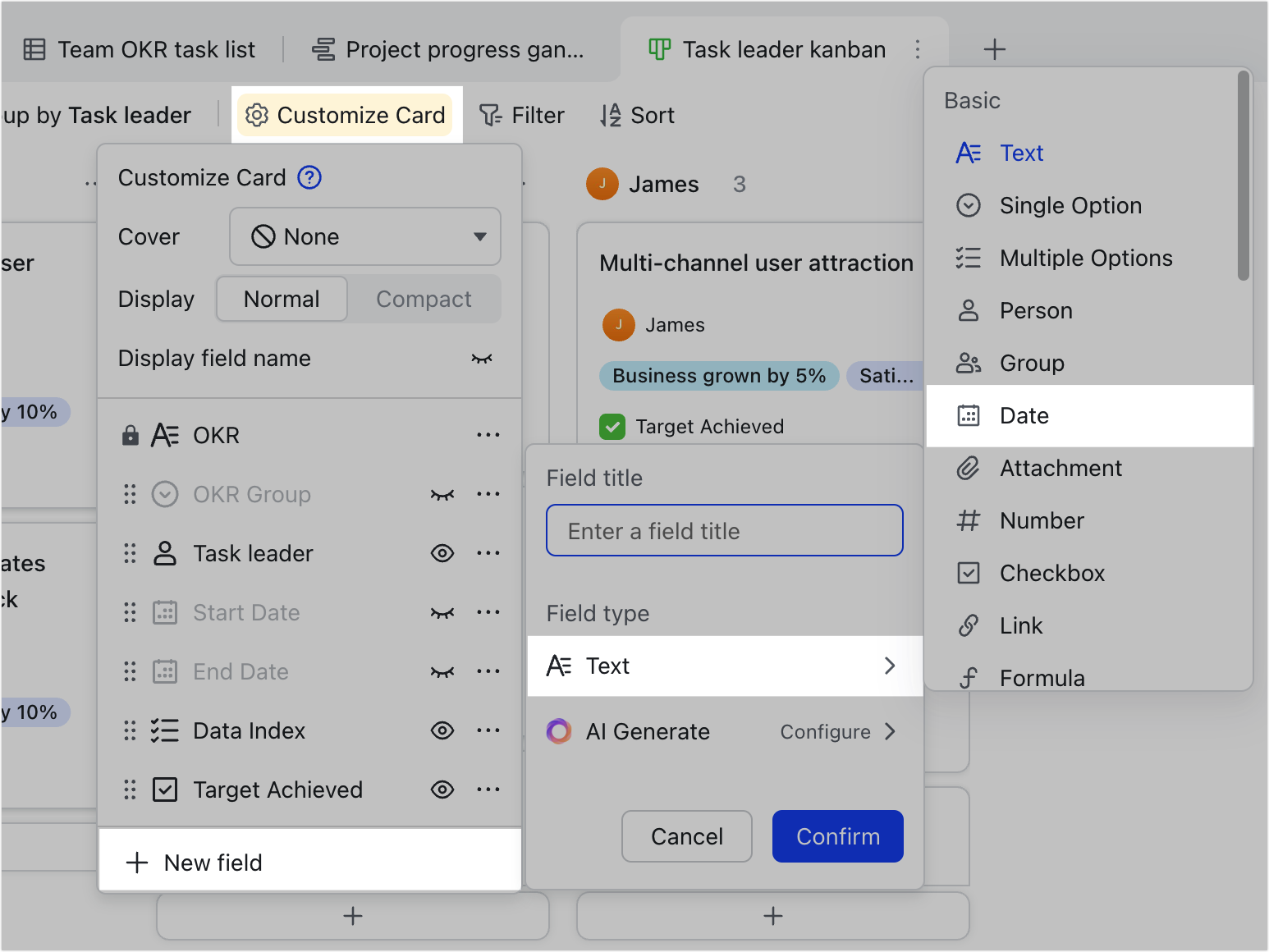 Use date fields in Base