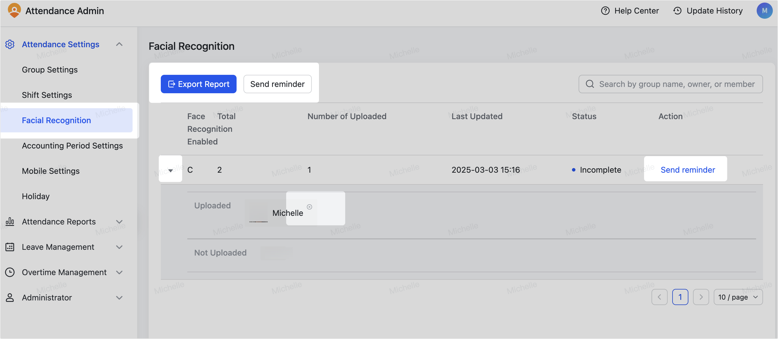 Admin | Set up face recognition