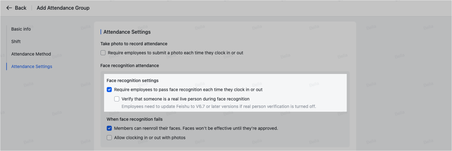Admin | Set up face recognition