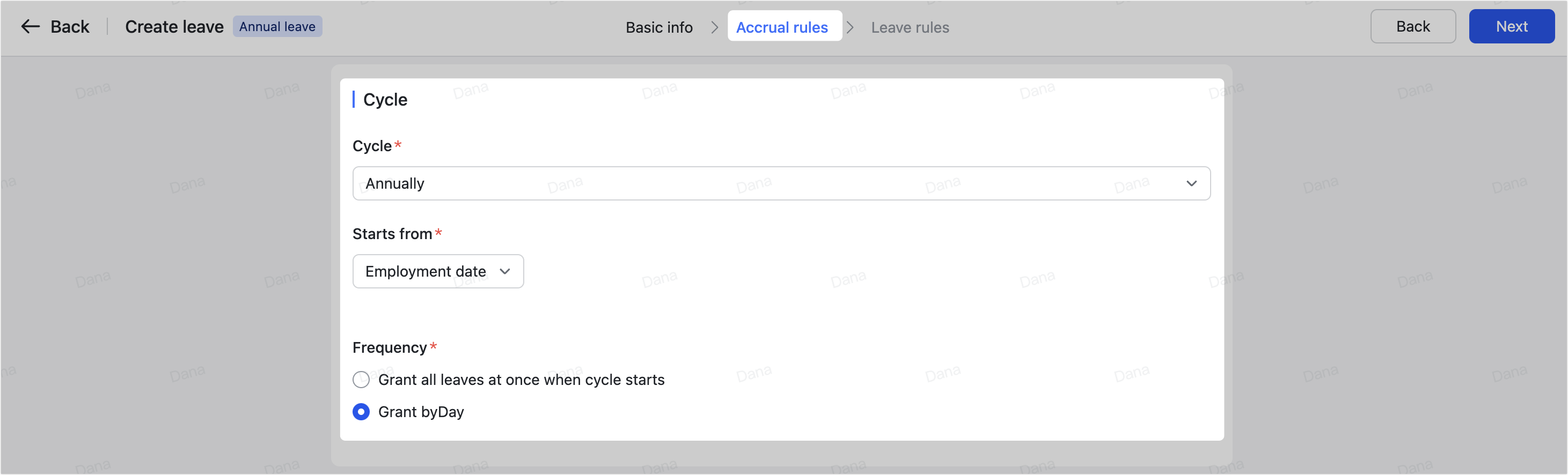 Admin | Configure leave type and rules