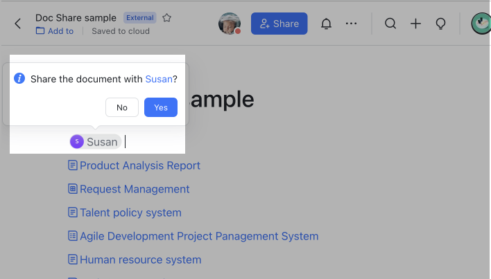 Share Docs and invite collaborators