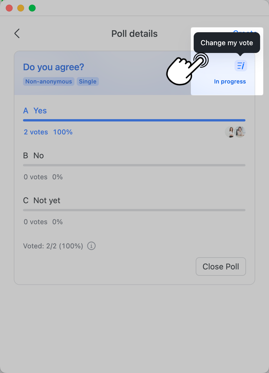 Use polls during meetings