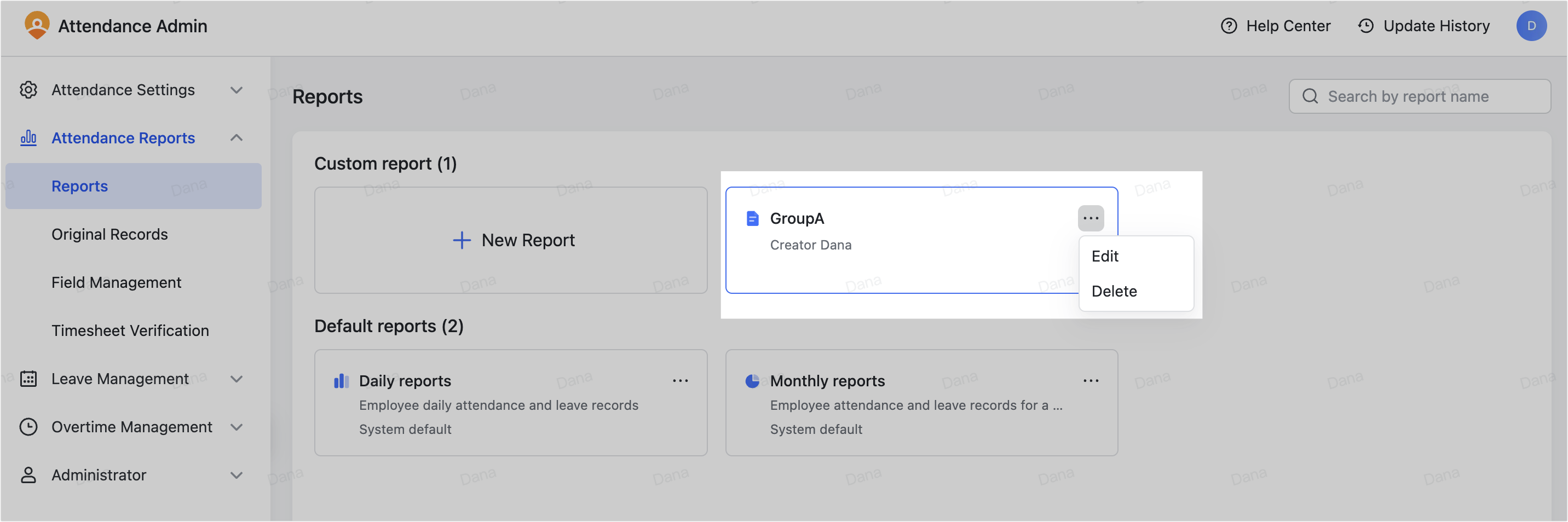 Admin | View and manage attendance reports
