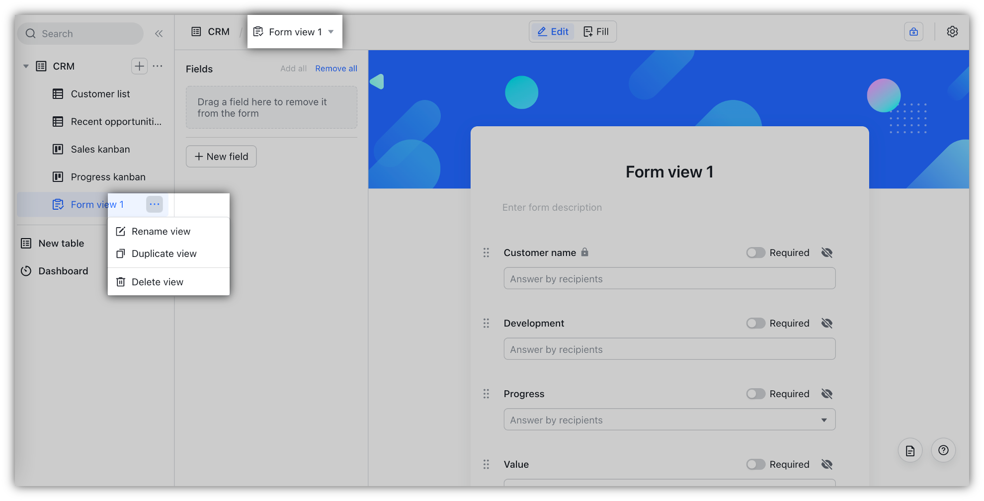 Use form views in Base