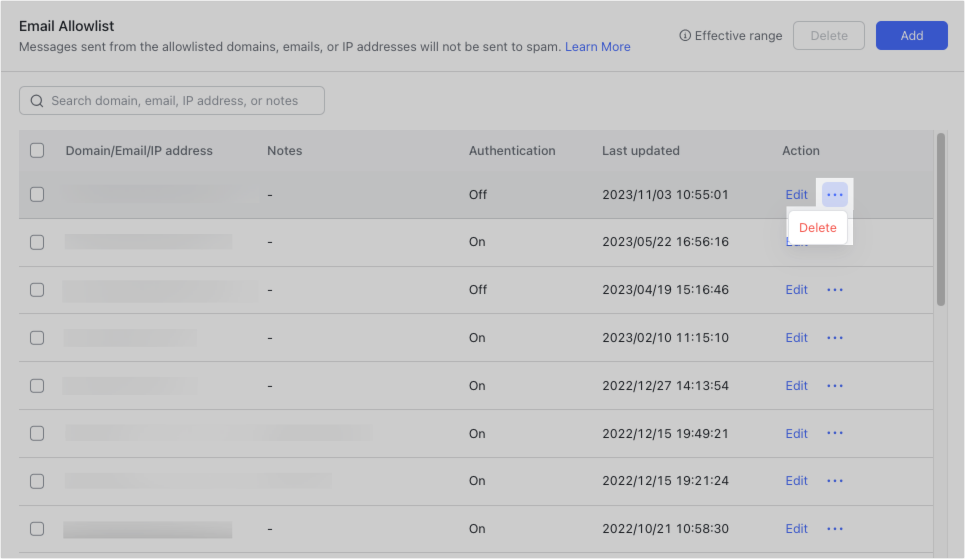 Admin | Create an email allowlist