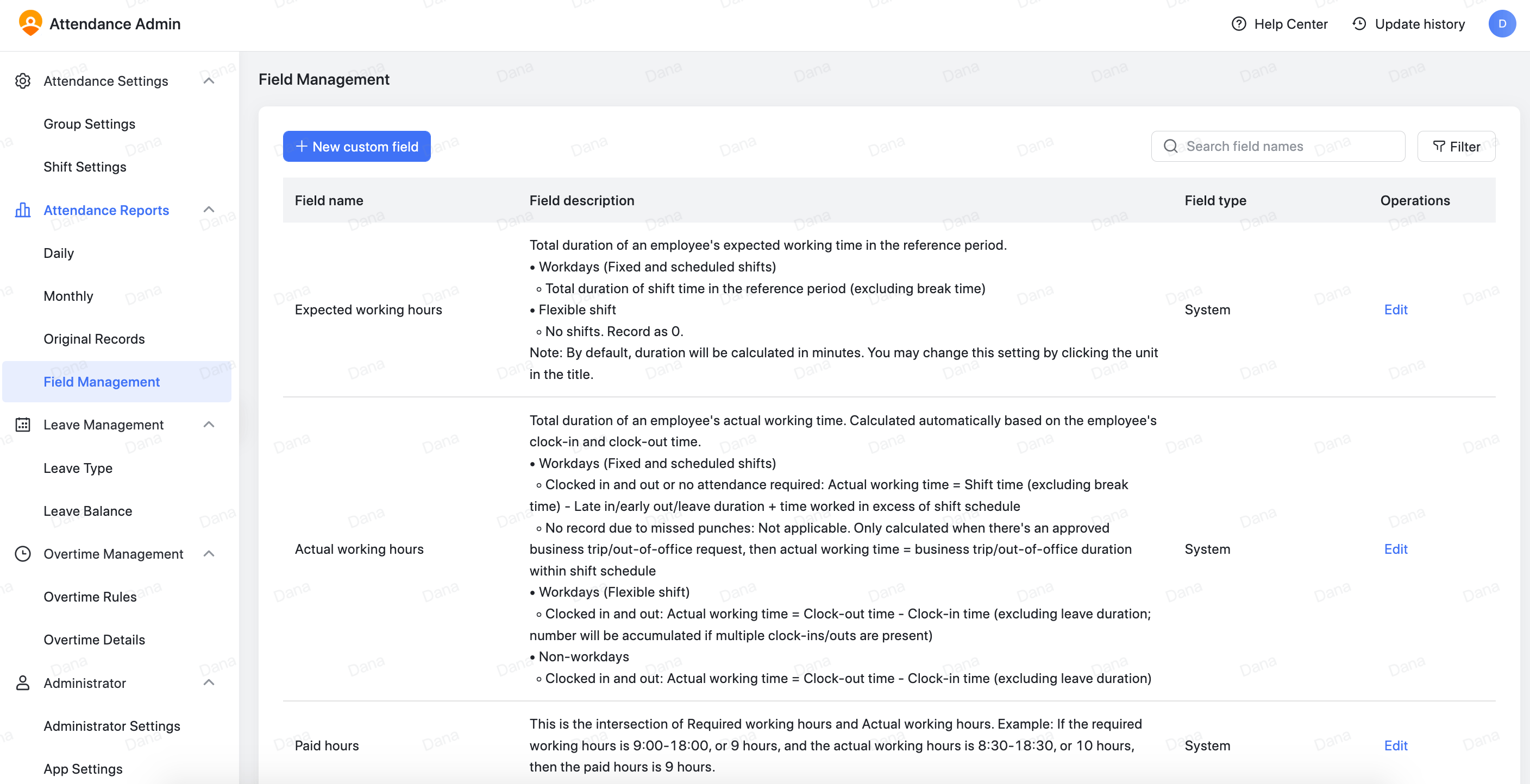 Admin | Create custom fields