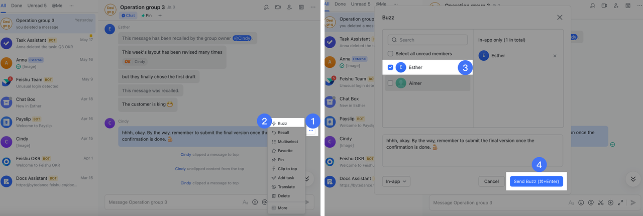 Use the Buzz feature