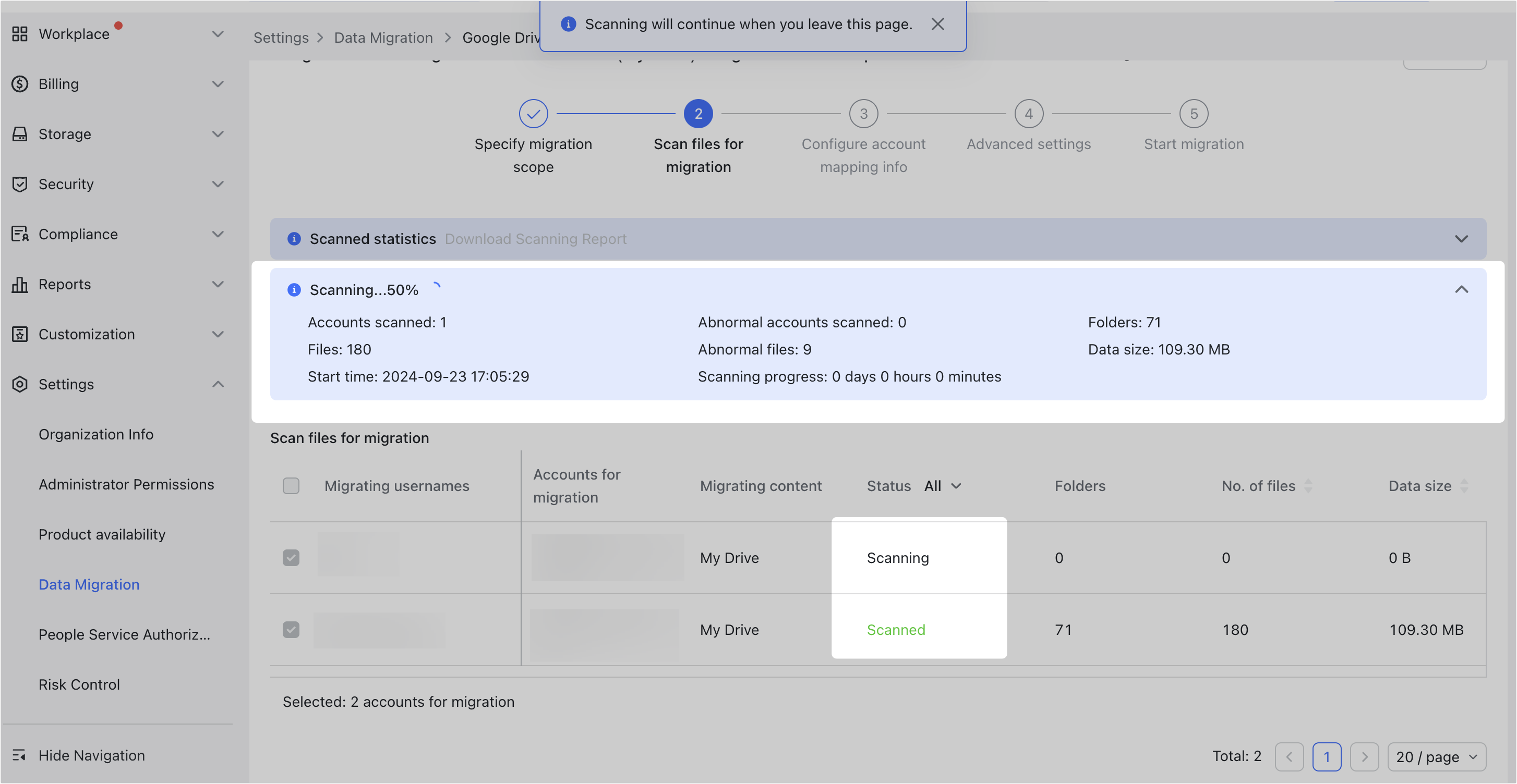 Migrate files from Google Drive to Feishu Docs