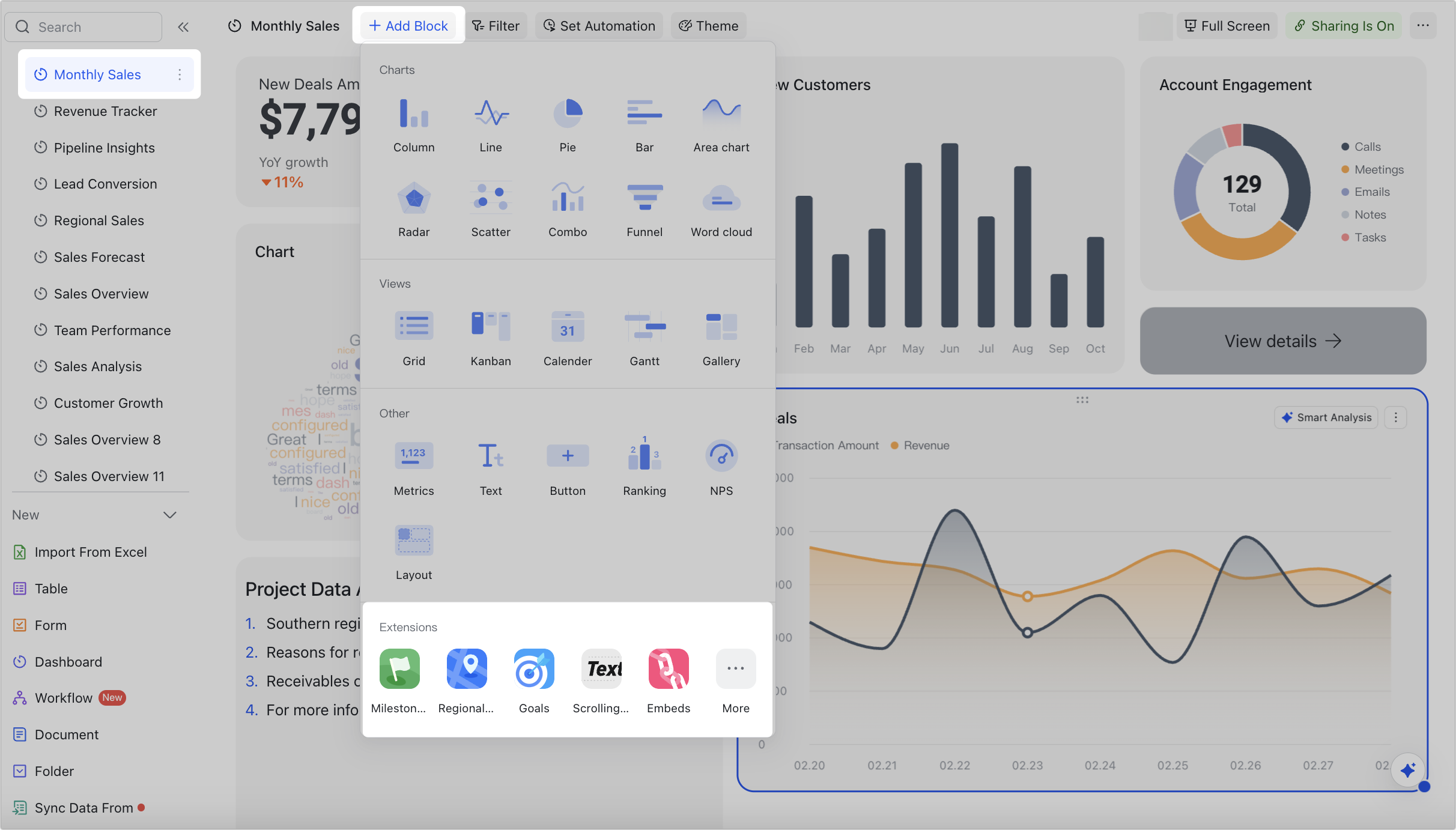 Use extensions in Base dashboards
