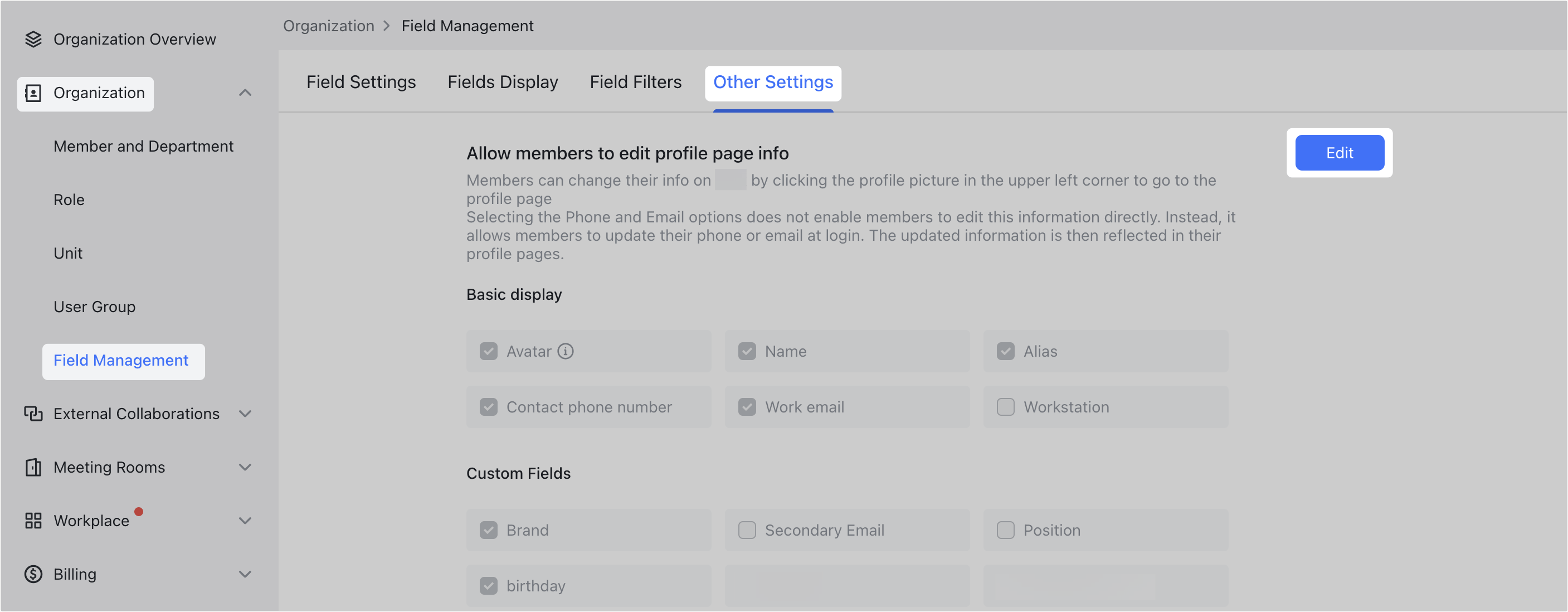 Admin Modify Member Information
