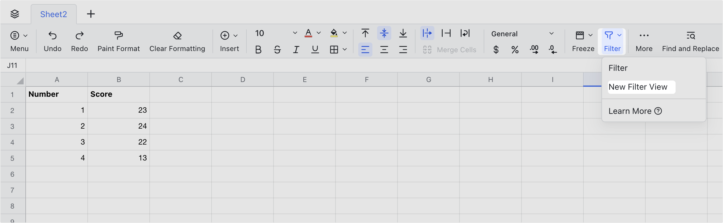 Use filter views in Sheets