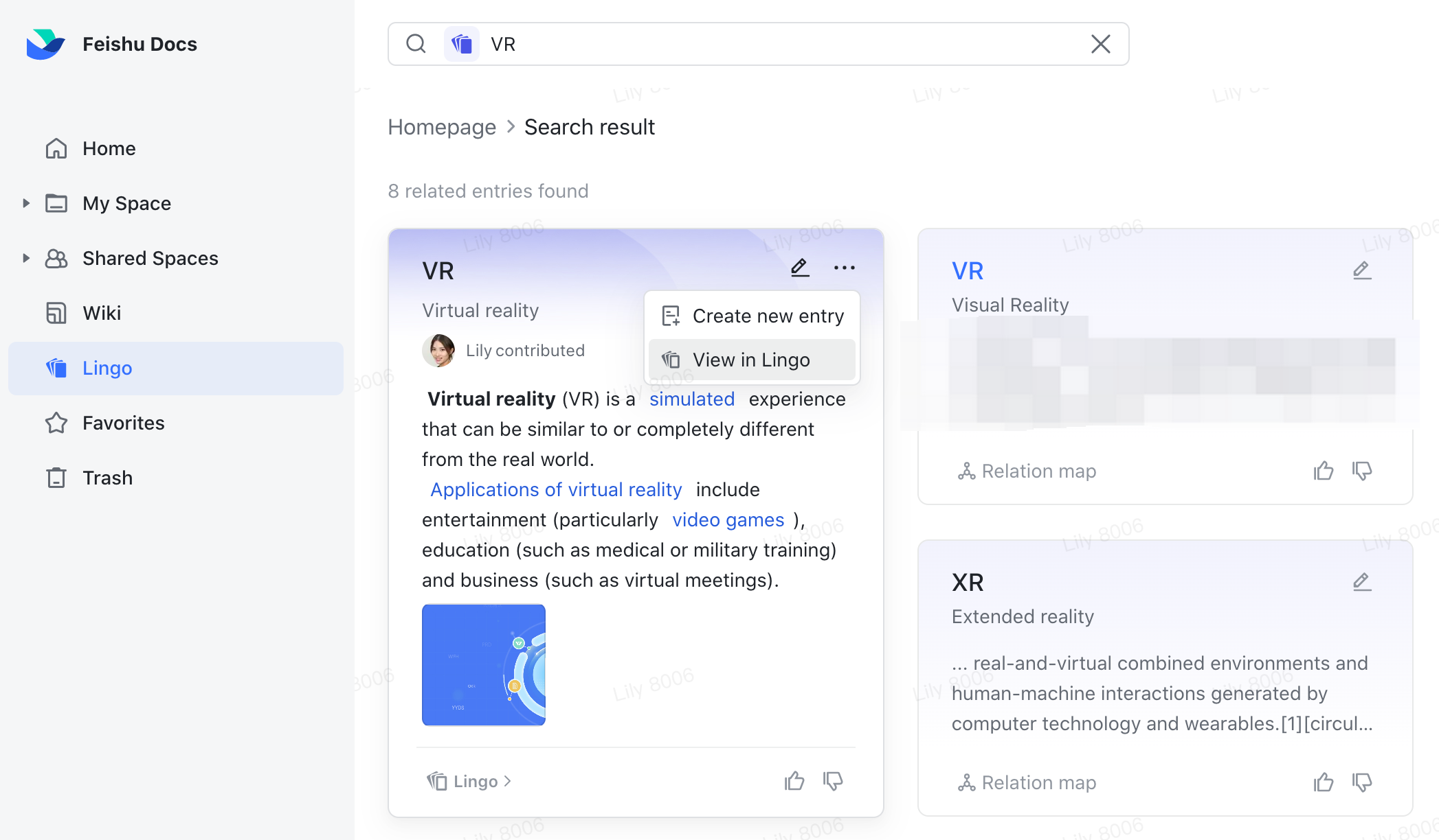 Get Lingo entry links