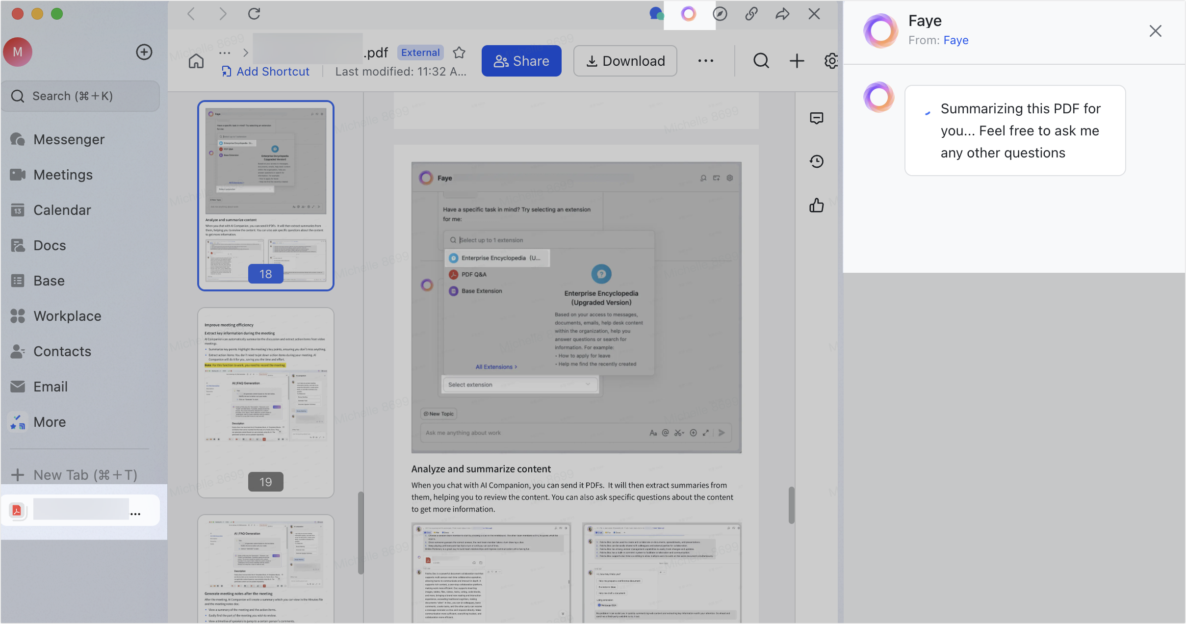 Use the PDF Q&A scenario of AI Companion