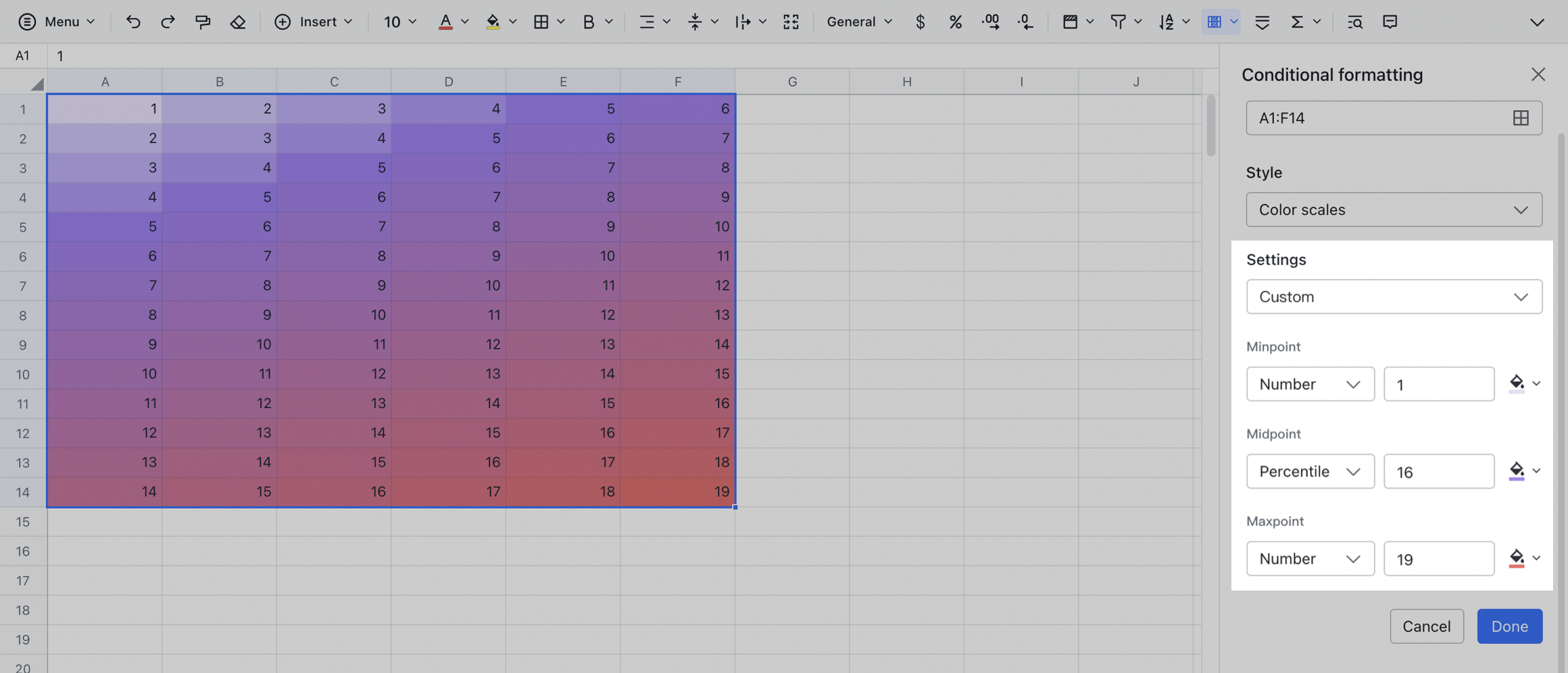 Use conditional formatting in Sheets