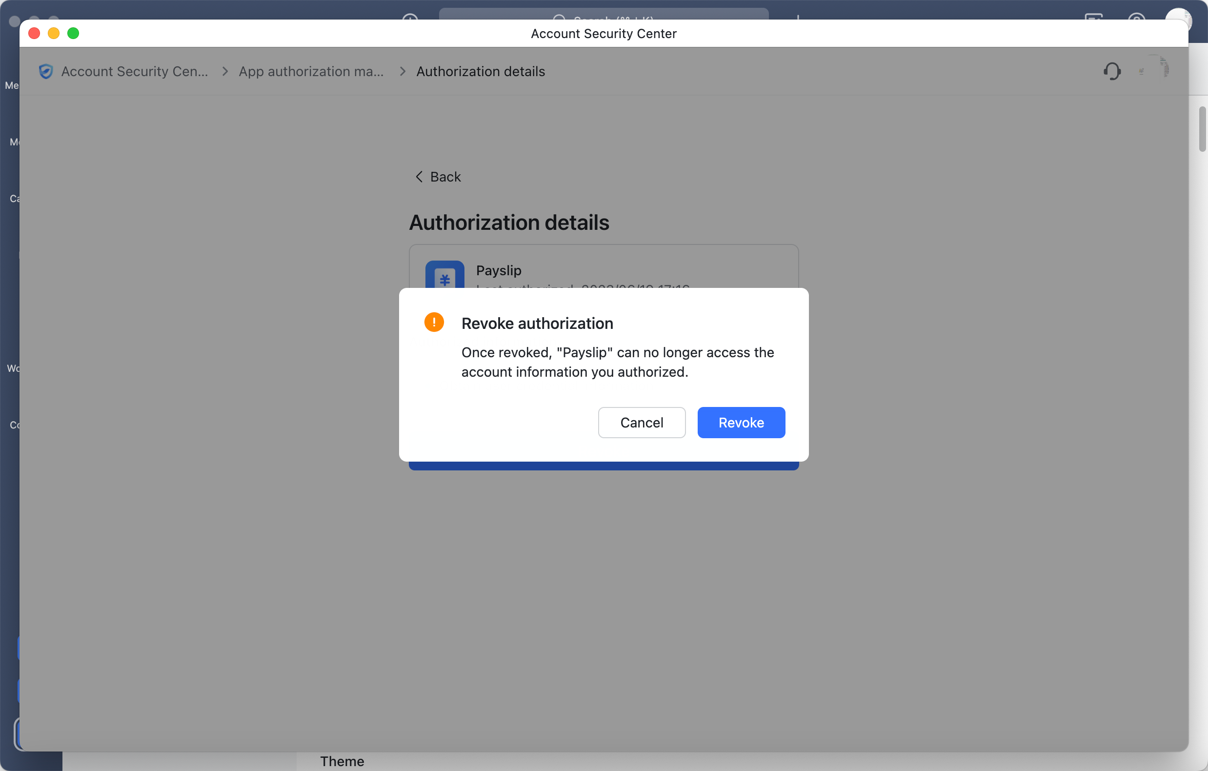 App authorization management