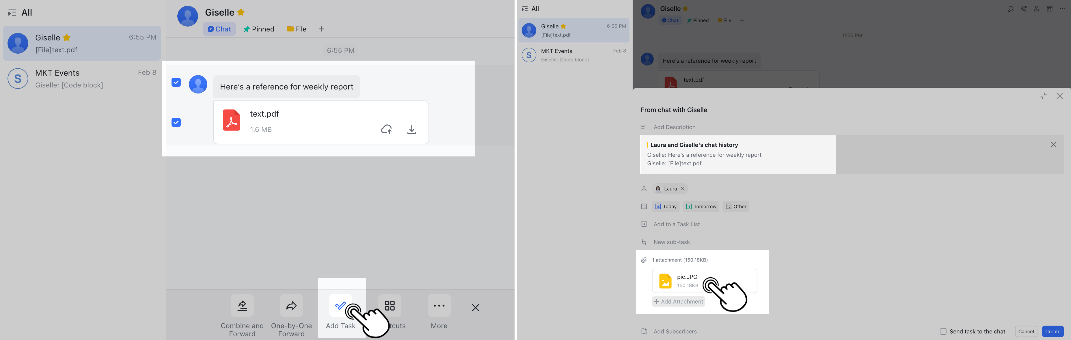 Add attachments to a task