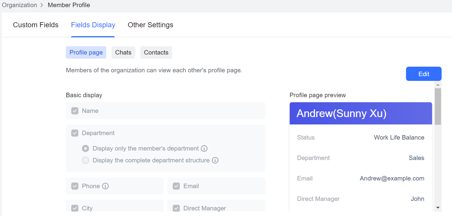 Admin Manage Member Profile