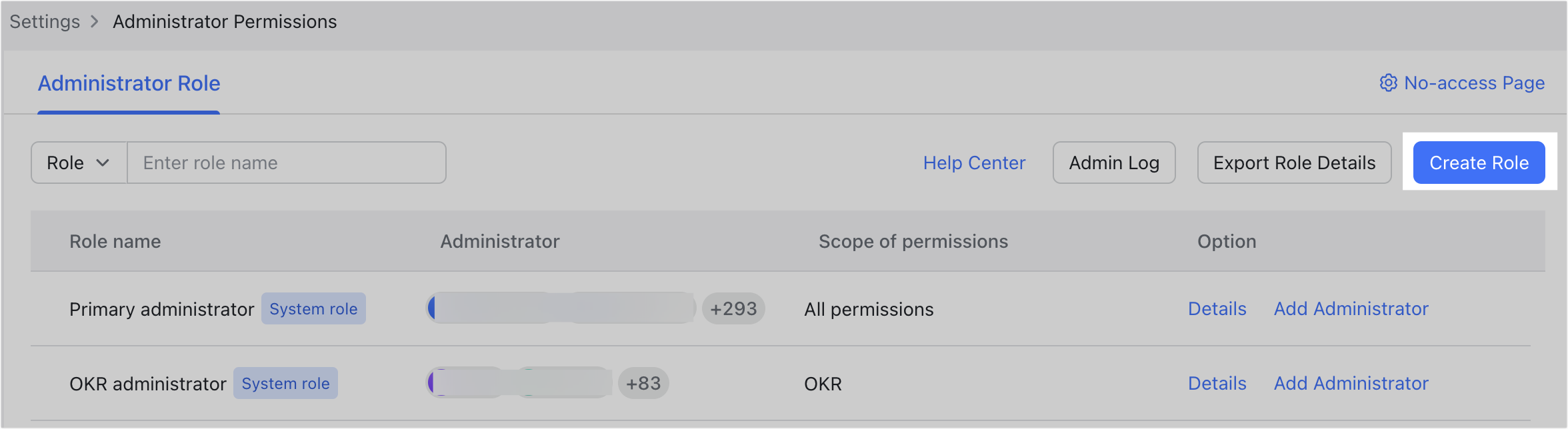 Admin | Add administrators and create administrator roles