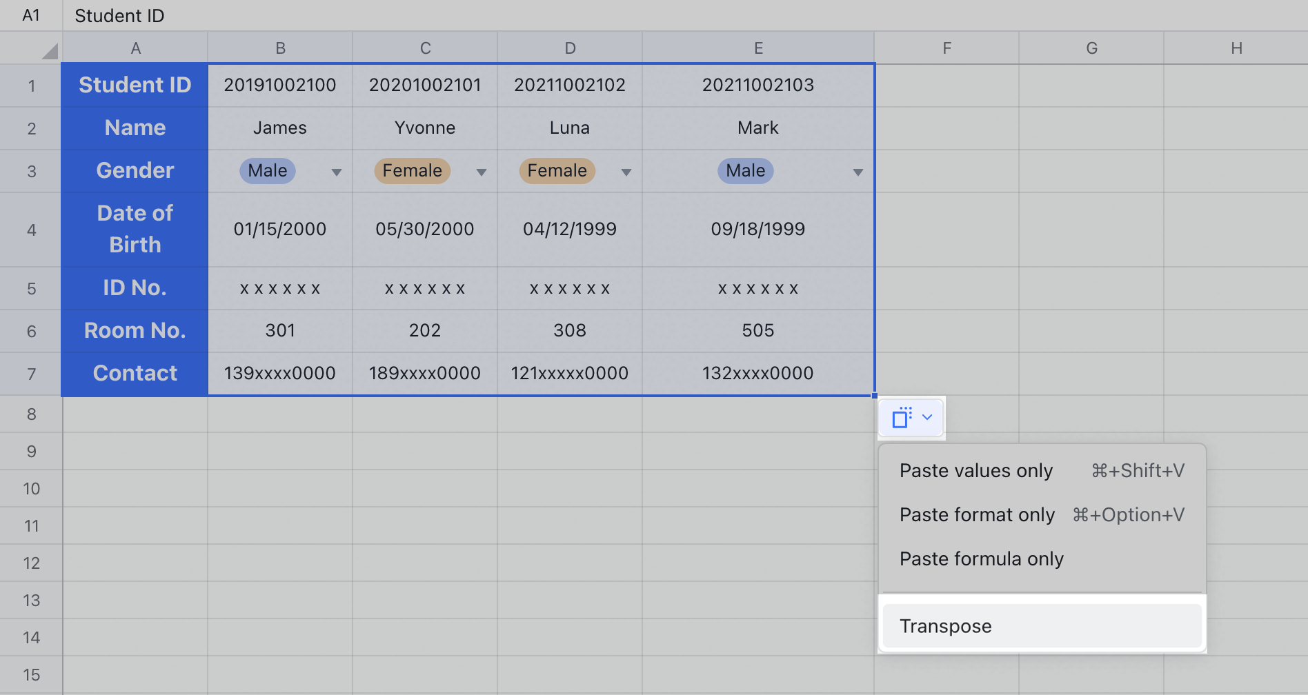 Transpose Rows And Columns In Sheets
