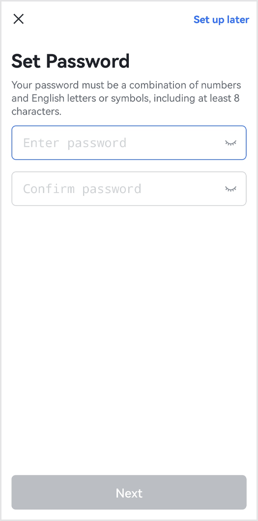 Sign up for an account