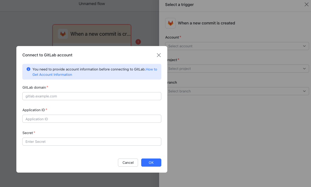 Use The Gitlab Connector 