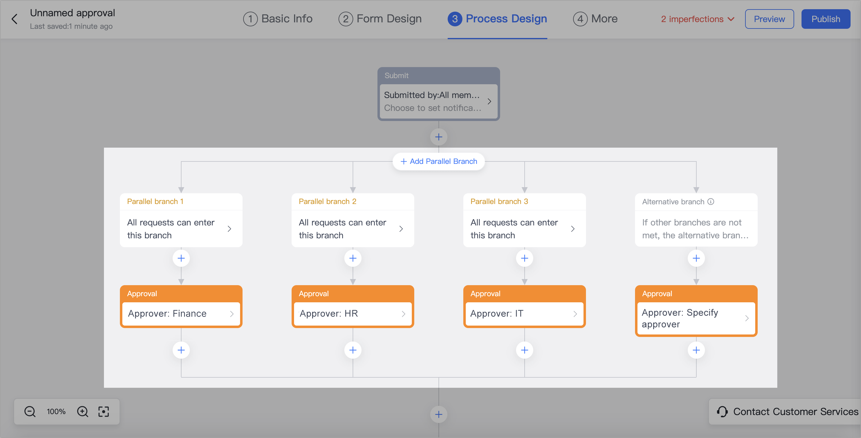 Admin | Set up parallel branches for an approval process