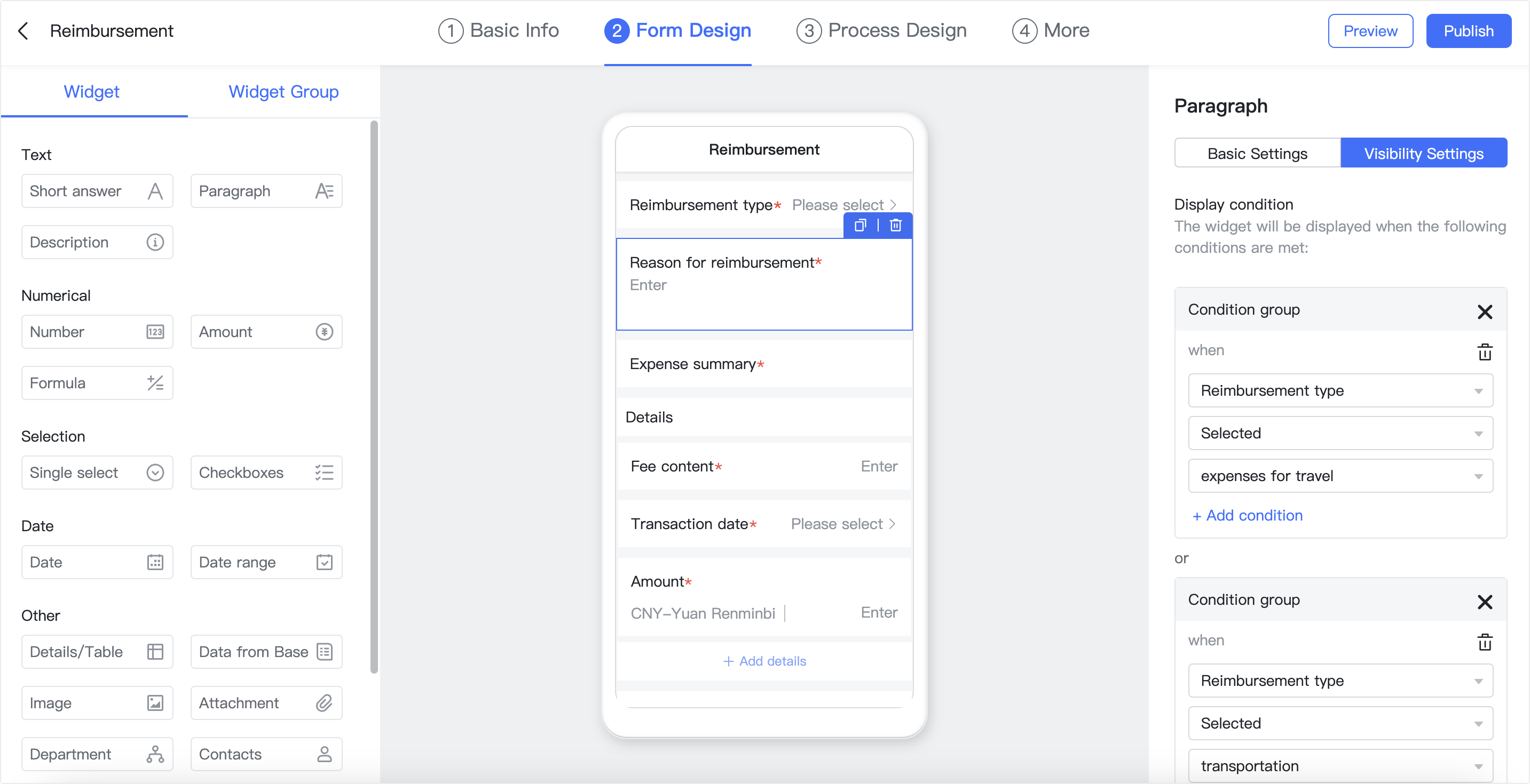 Admin | Create an approval form
