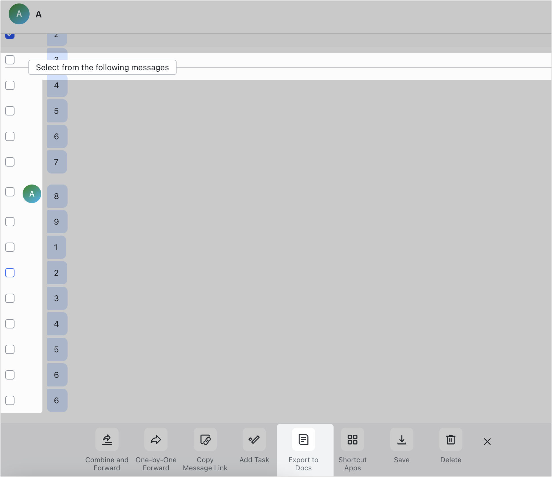Export messages to a document
