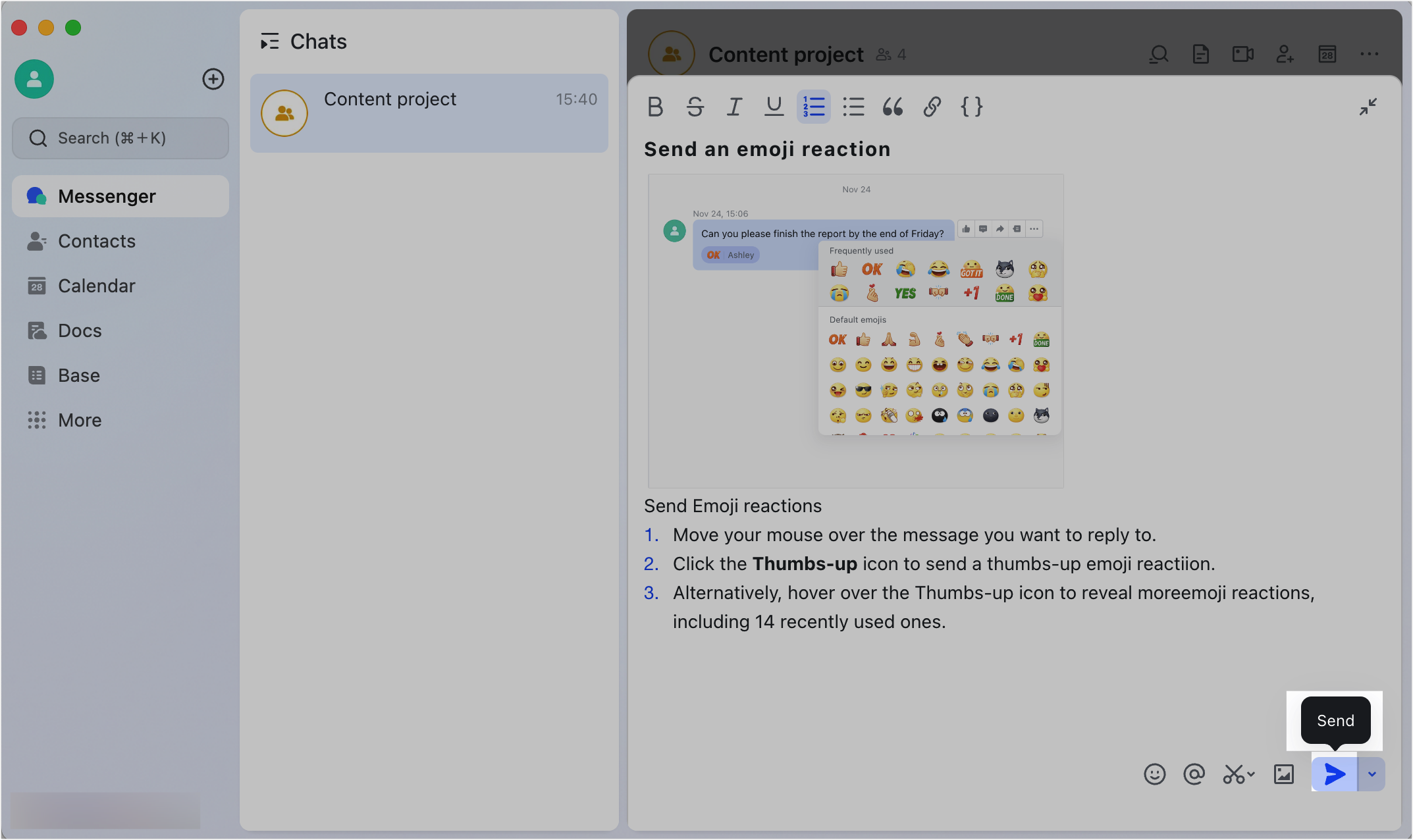 Send rich text messages