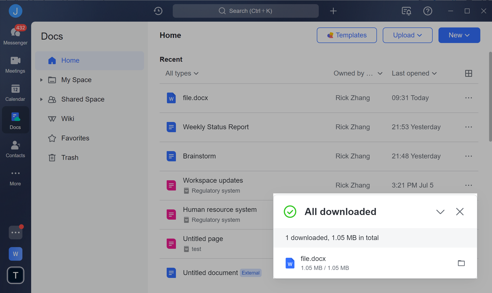 Download files and view task manager
