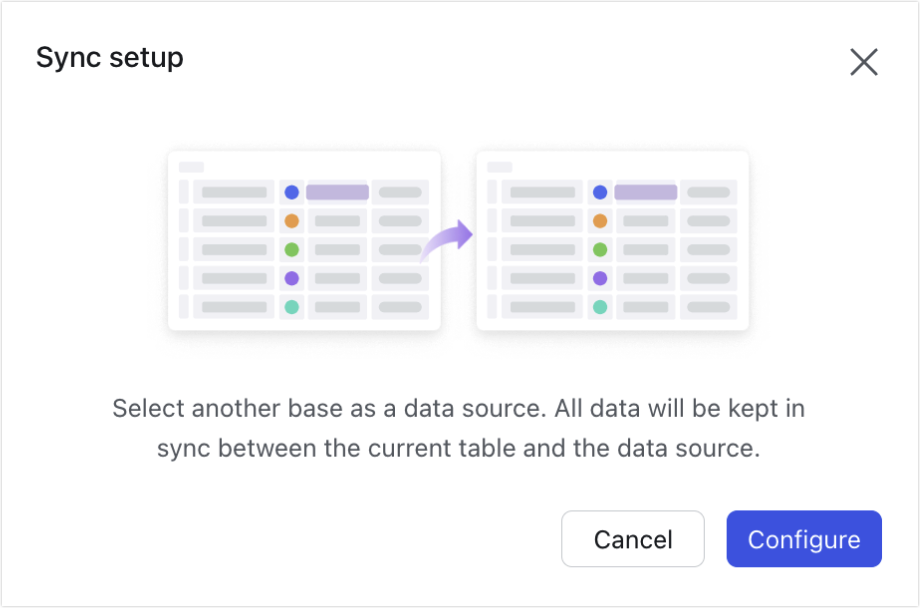 Sync data between bases