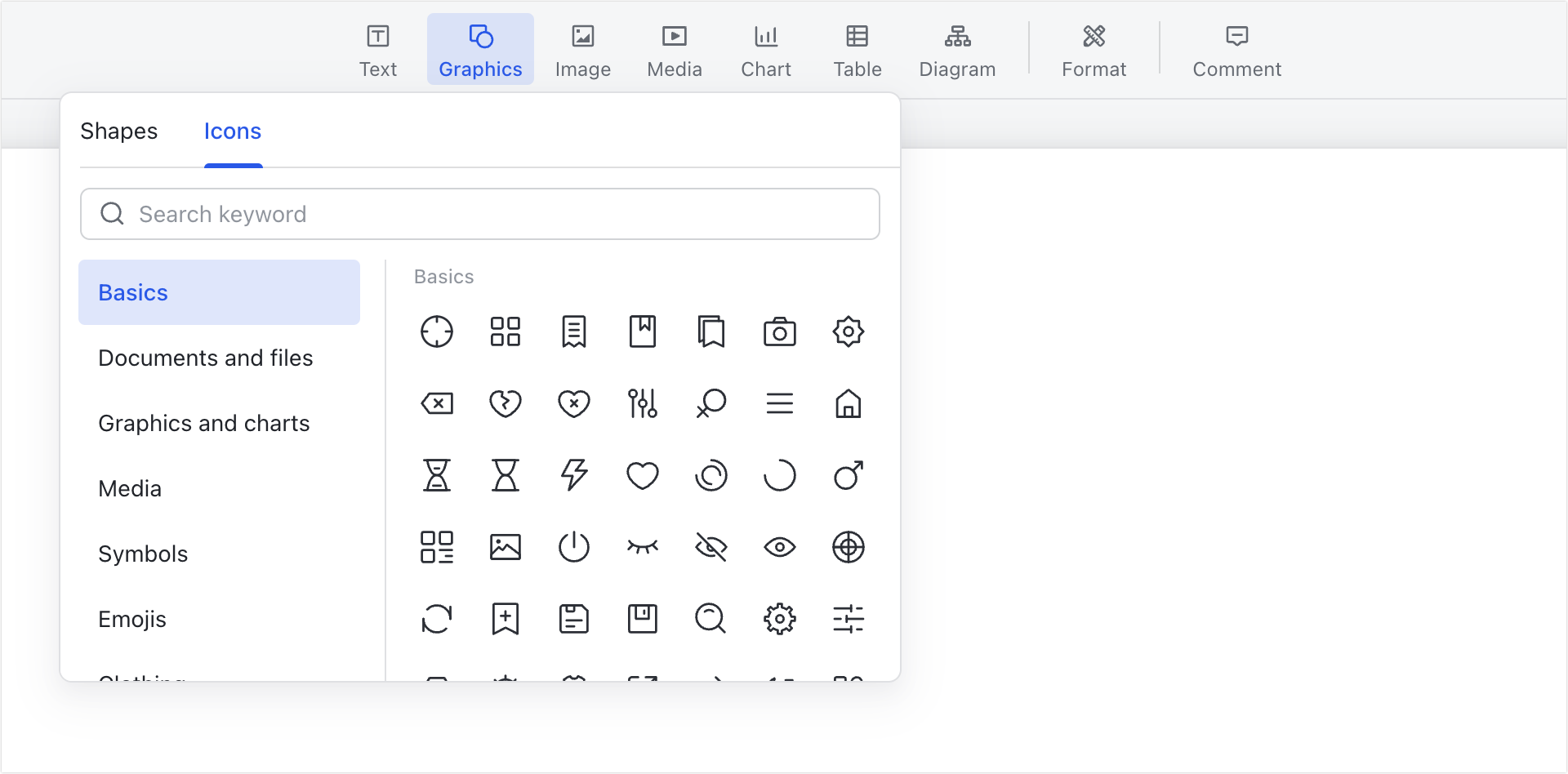 Add shapes or icons to slides