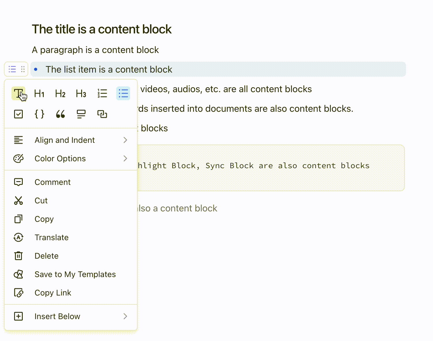 Use blocks in Docs