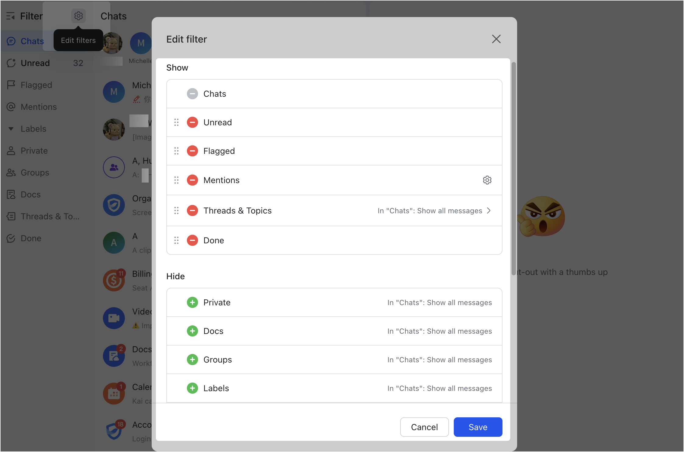 Use filters in Messenger
