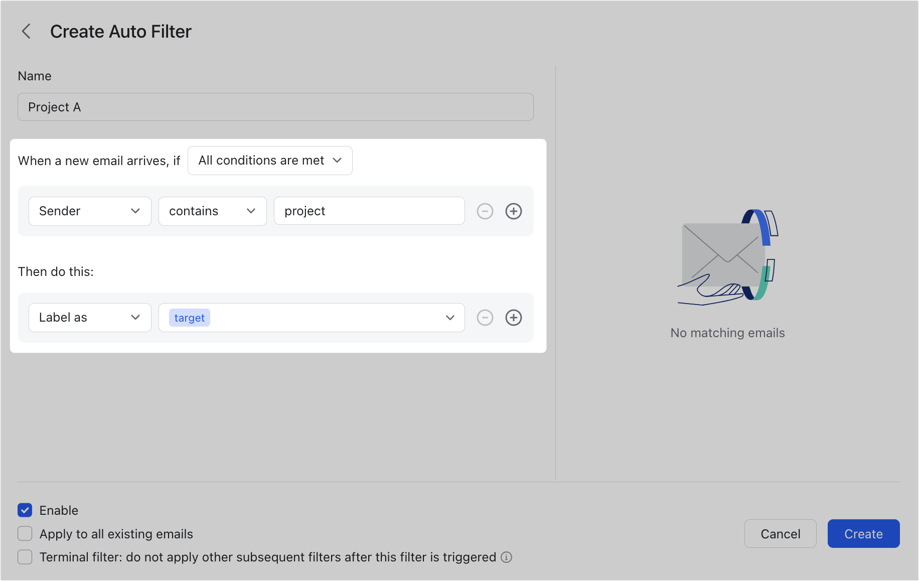Create and manage auto filters