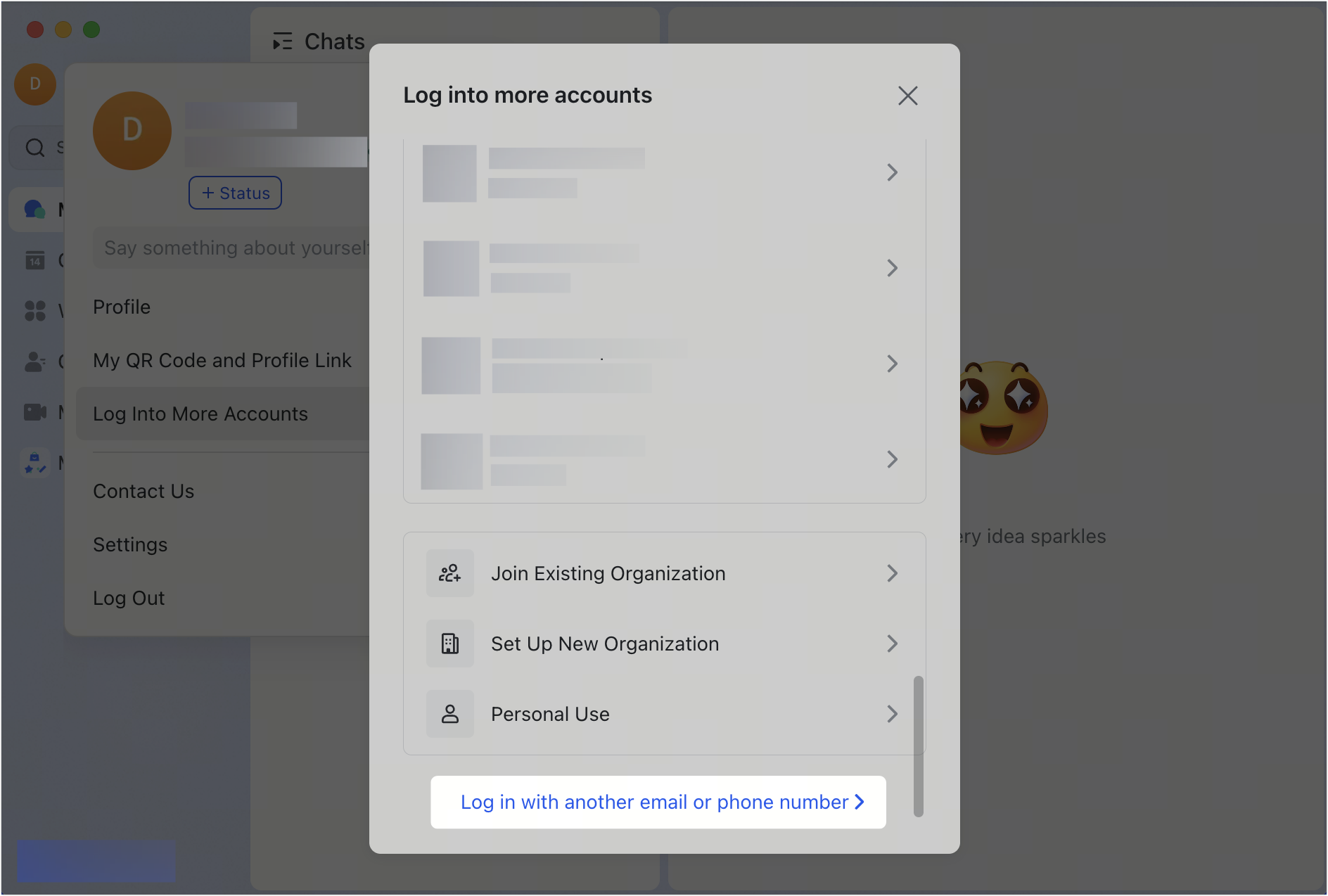 Log in to more accounts in Feishu