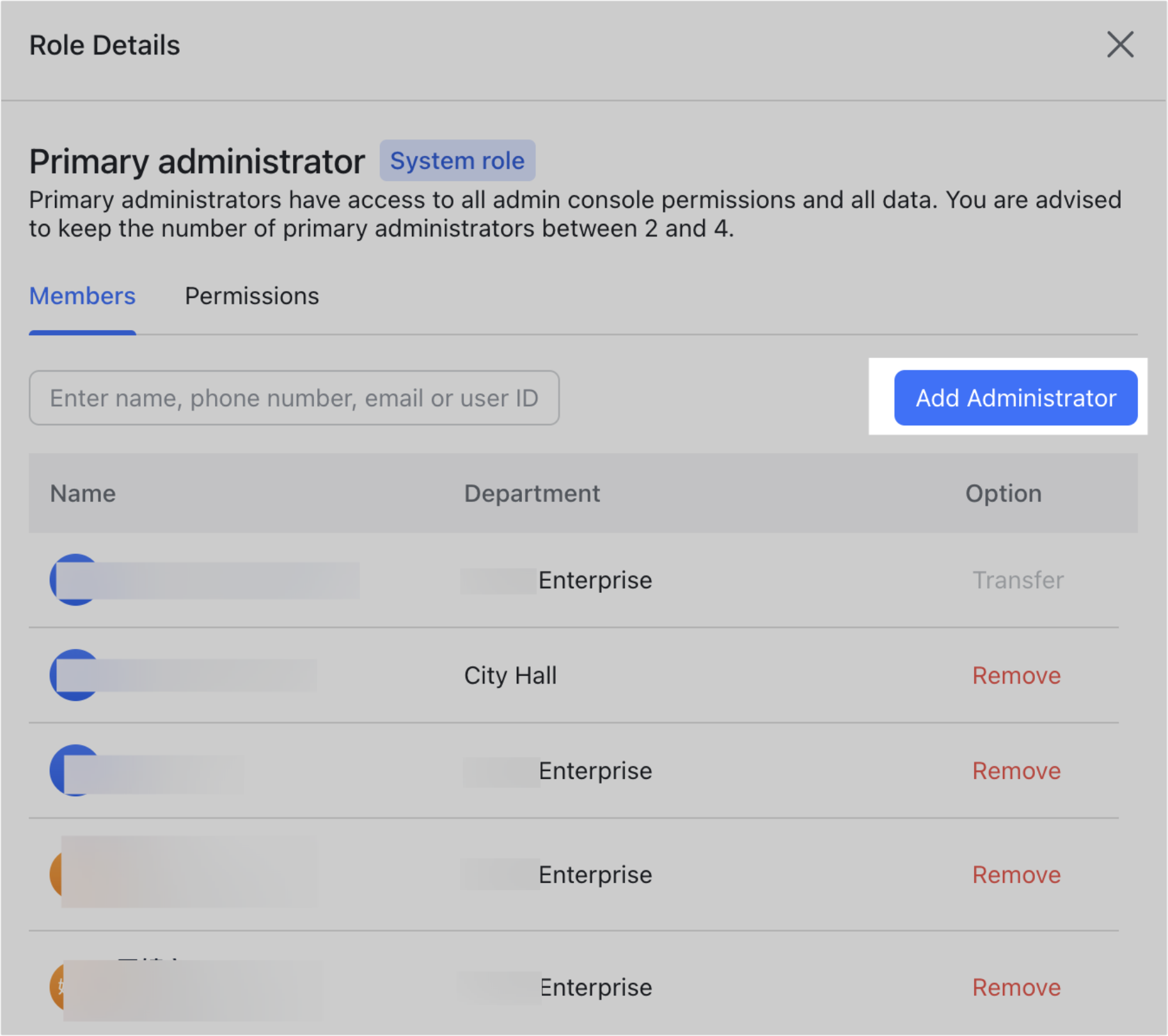 Admin | Add administrators and create administrator roles