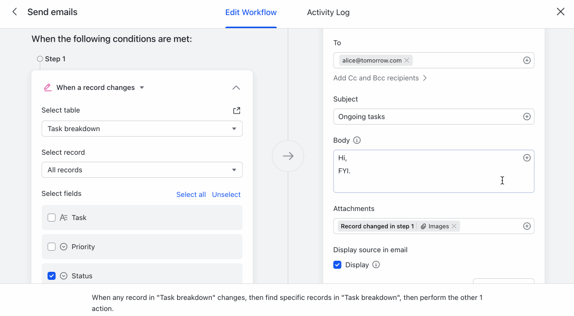 Send emails using automated workflows