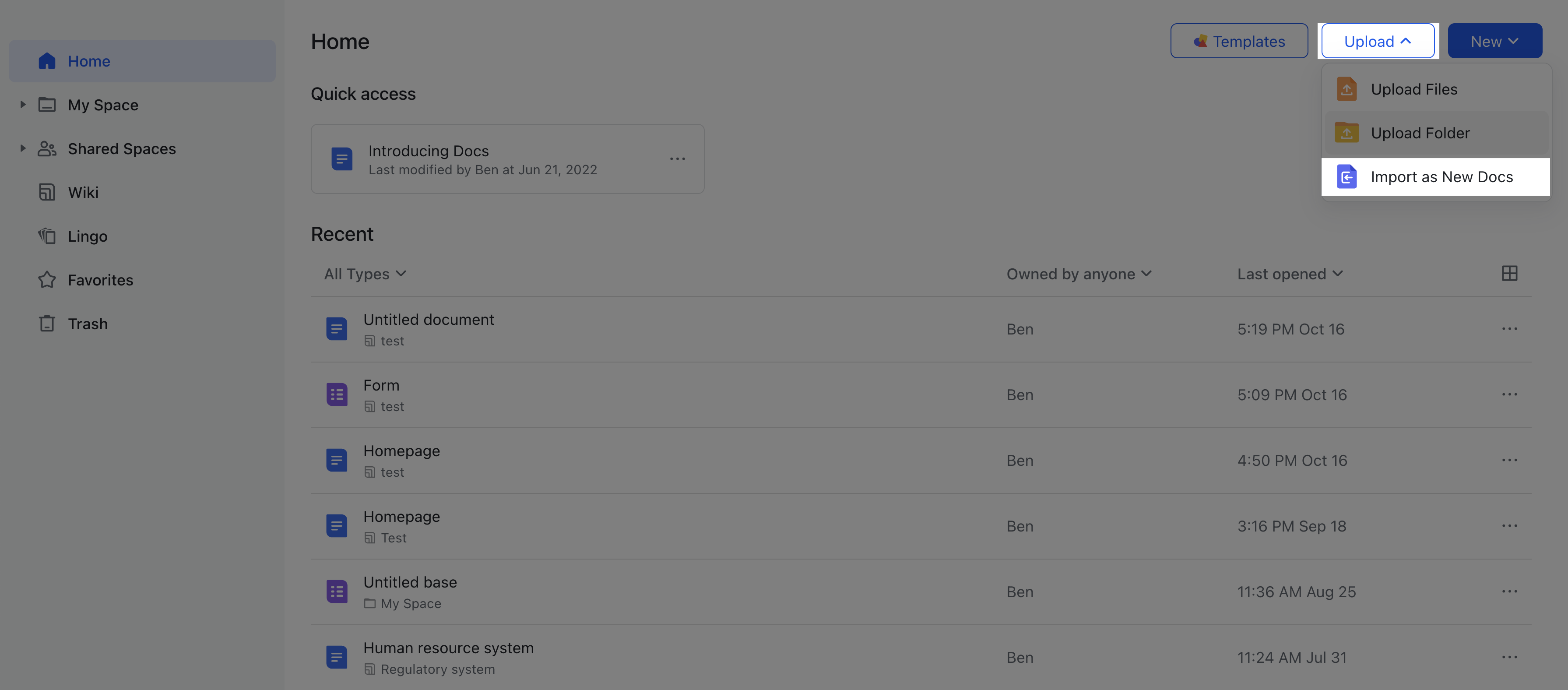 Get started with Docs