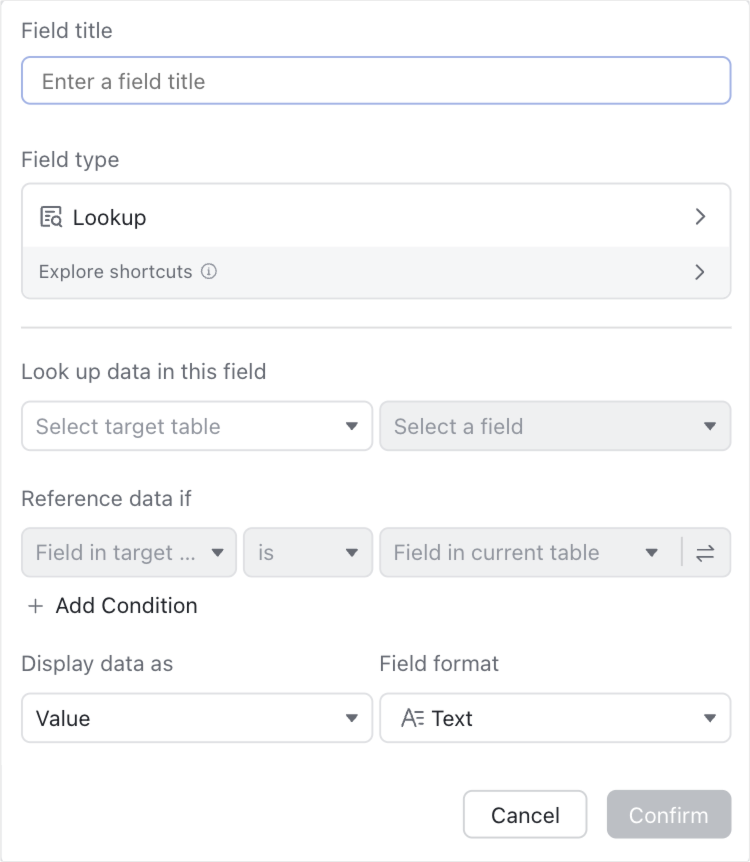 Use lookup fields in Base