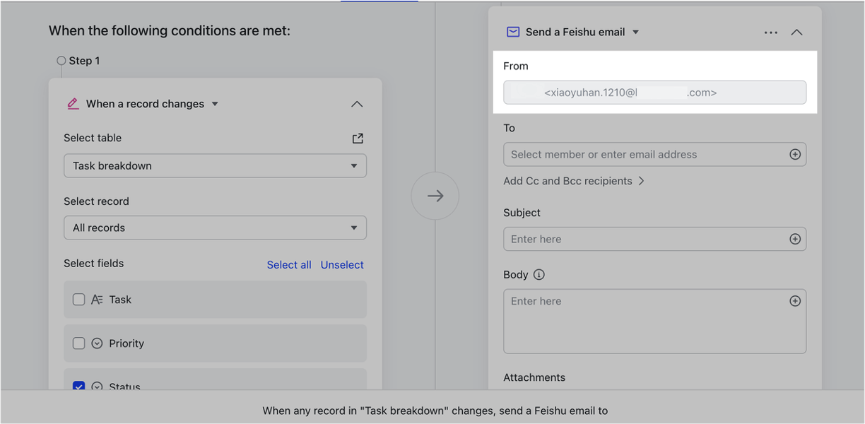 Send emails using automations
