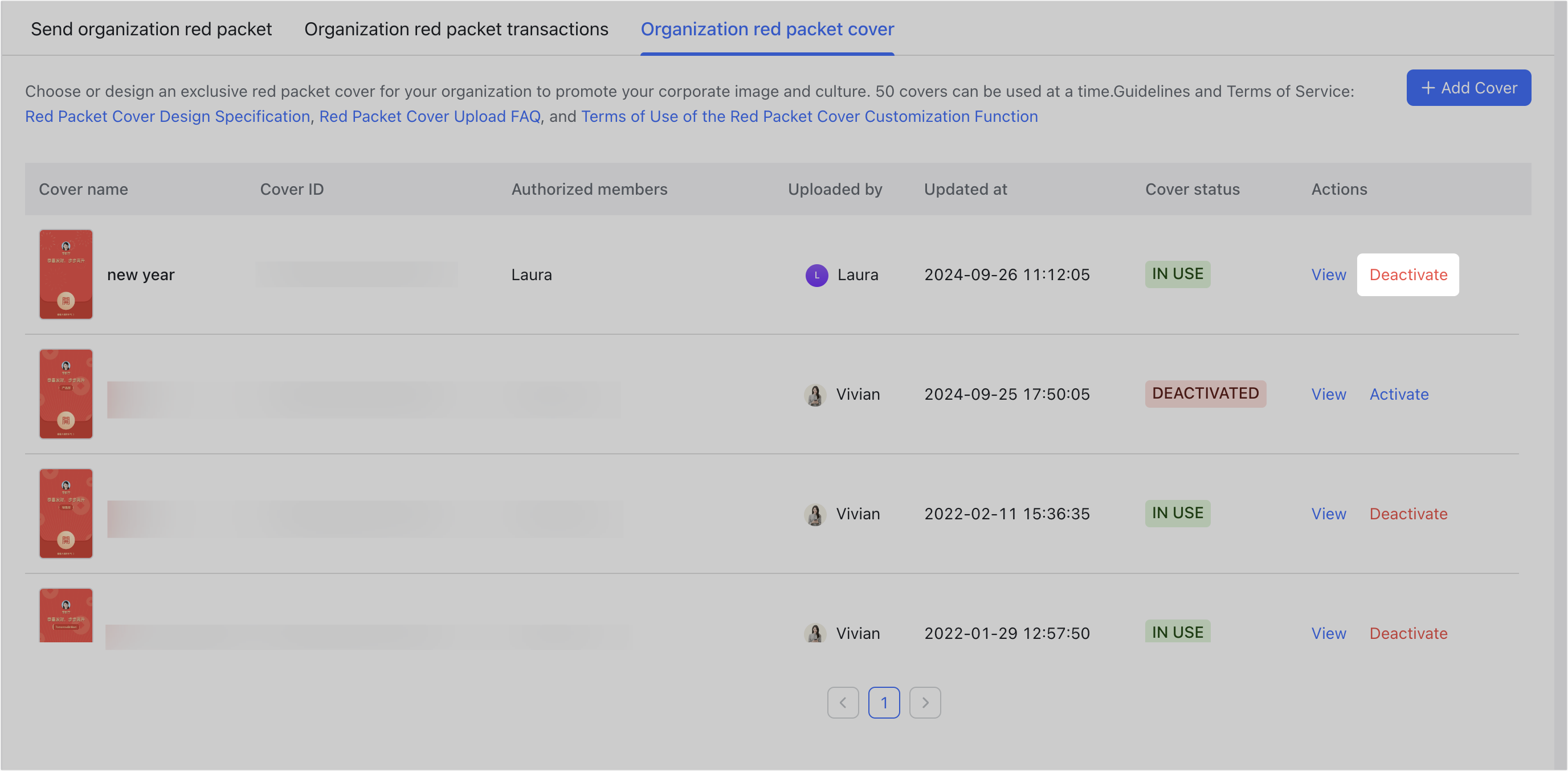 Admin | Add organization red packet covers